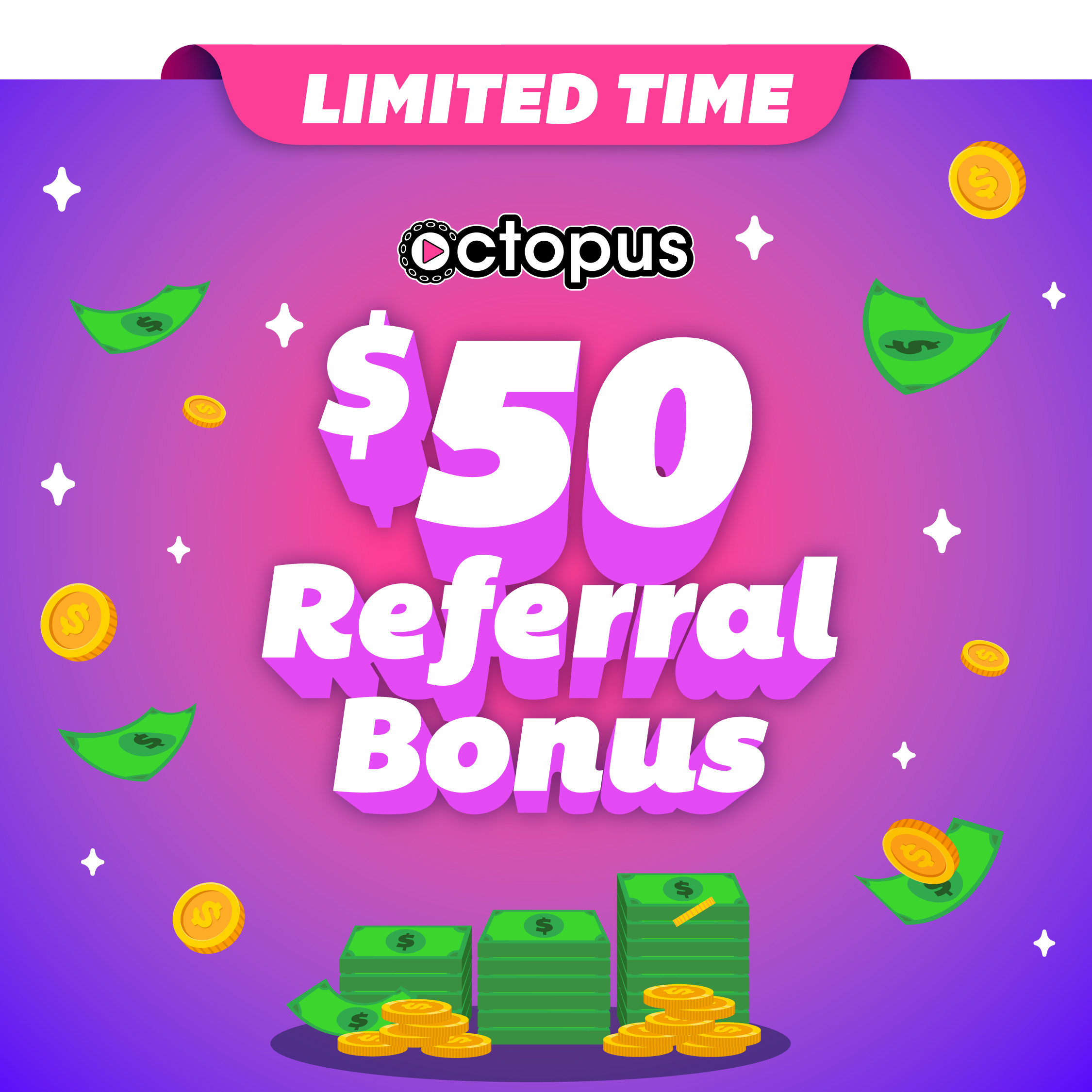 September Referral Bonus | Play Octopus